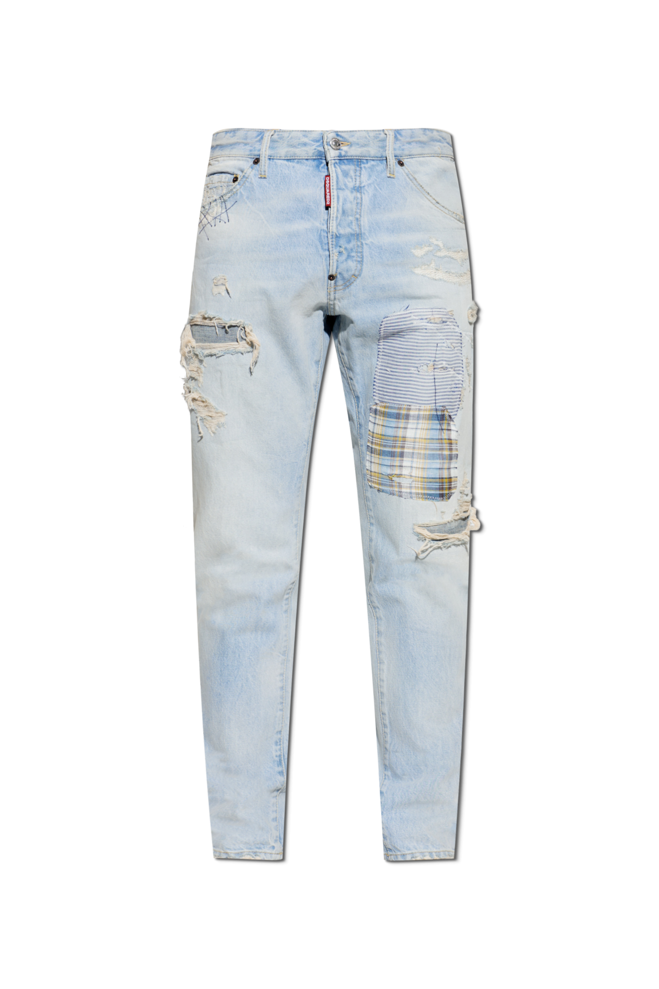 DSQUARED2 Dsquared2 "TEDDY" Jeans with Patchwork and Distressing